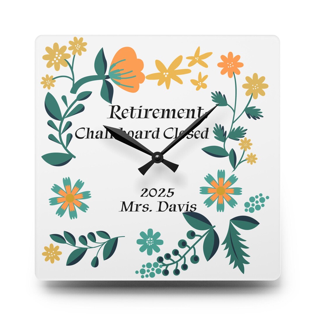 Personalized Teacher Retirement Clock, Gift for Teacher, Custom Wall ...