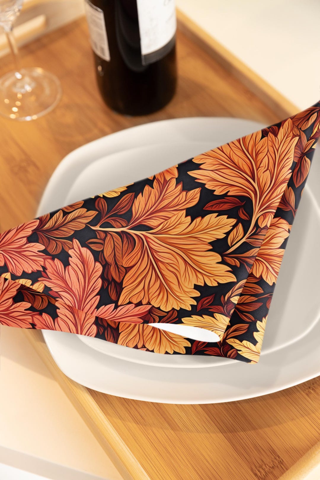 WM-11- Wm Morris Inspired Fall Napkins Set, Polyester - 4 Piece ...