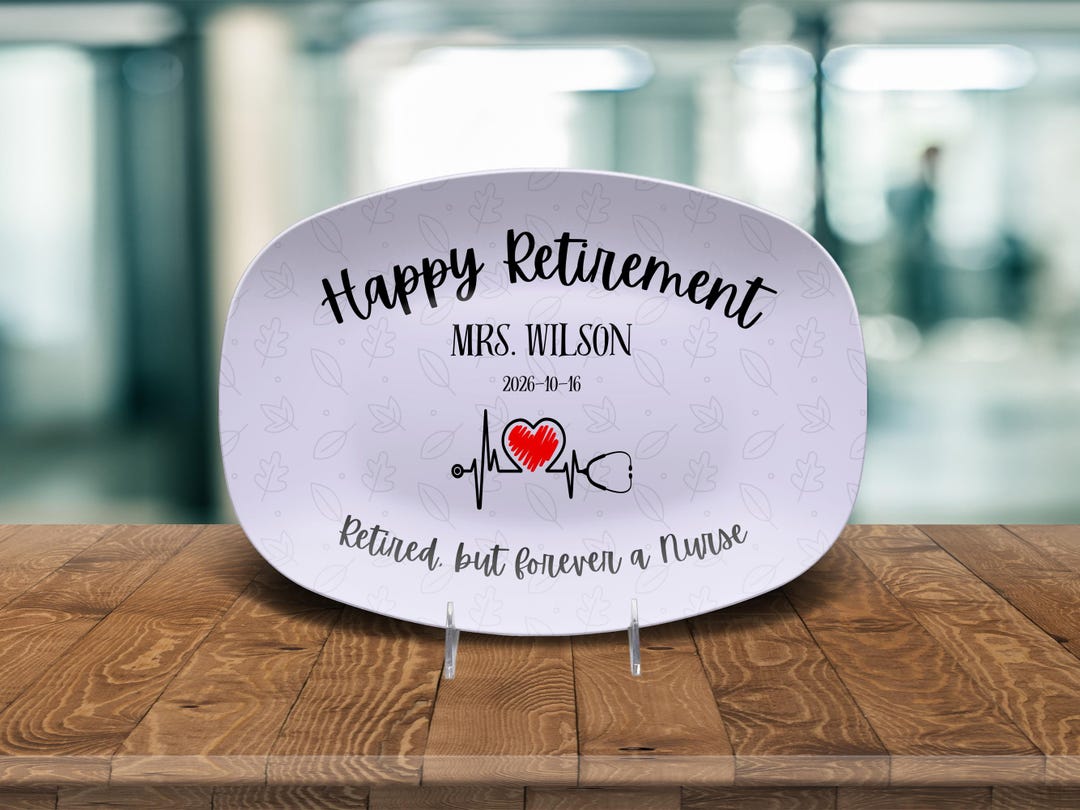 Personalized Nurse Retirement Platter, Custom Name Gift, Retirement ...