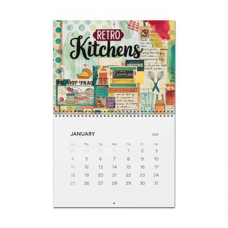 Retro Kitchens 2026 Wall Calendar | Monthly Kitchen Art Calendar - Etsy ...
