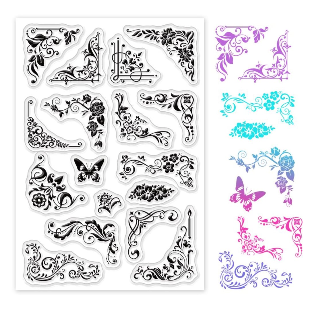 Borders and Scrolls - Stamps - Silicone Cling Stamp - Texture Embossing ...