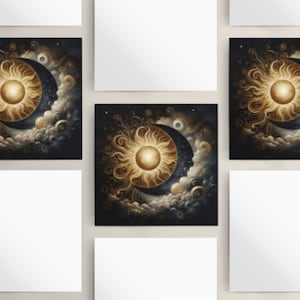 Sun and Moon - Greeting Cards - Etsy