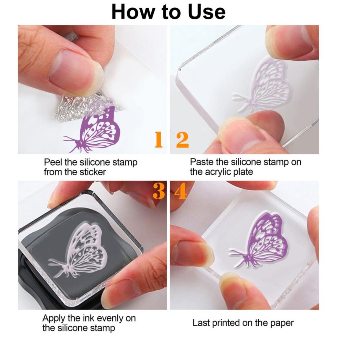 Butterfly Stamps - Silicone Cling Stamp - Texture Embossing Stamp - Etsy