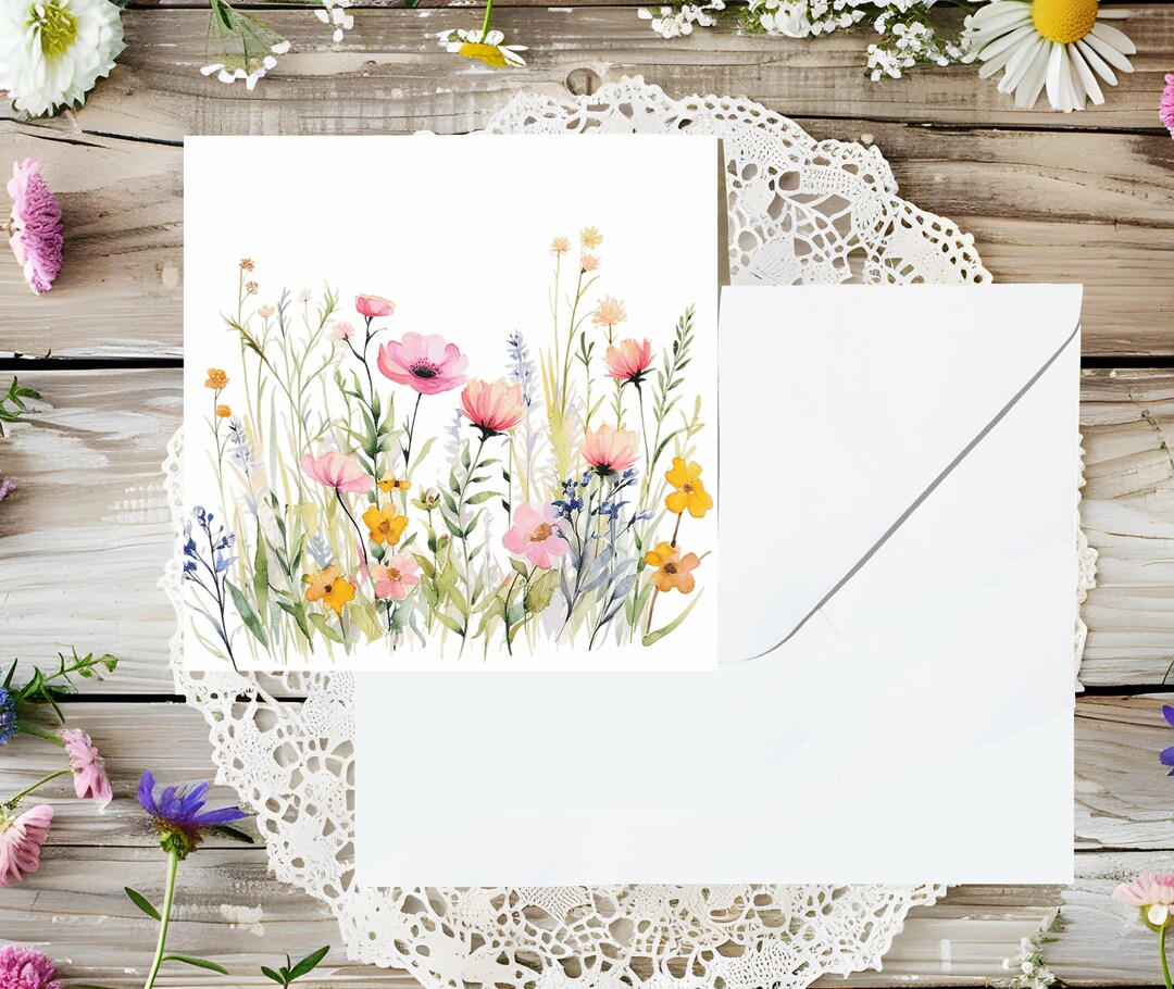 Wildflowers - Single Card or Bulk 10 Pack of Gift Cards - Etsy