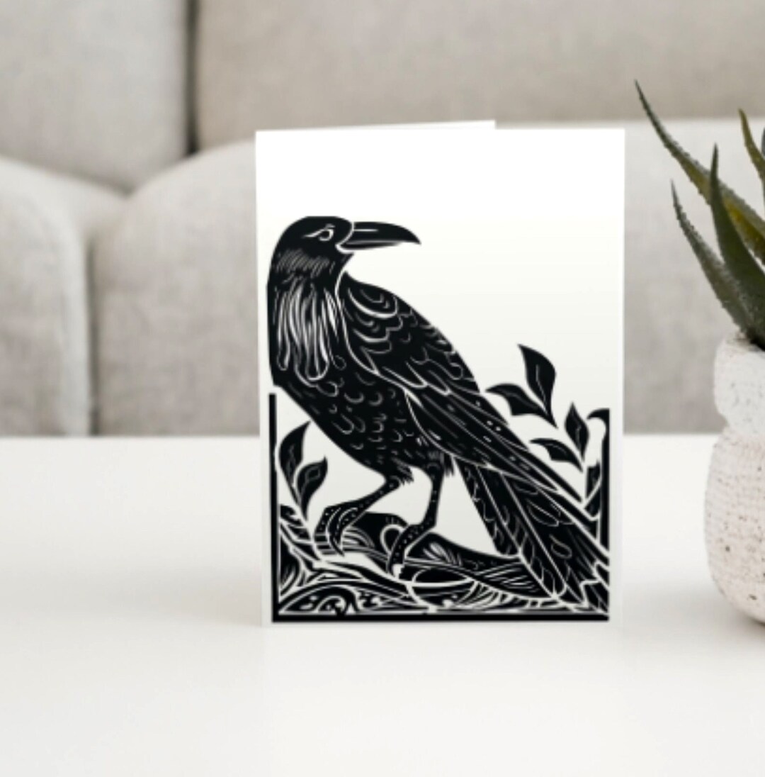 Raven - Large Cards, Notecards, Birthday, Invites - Etsy