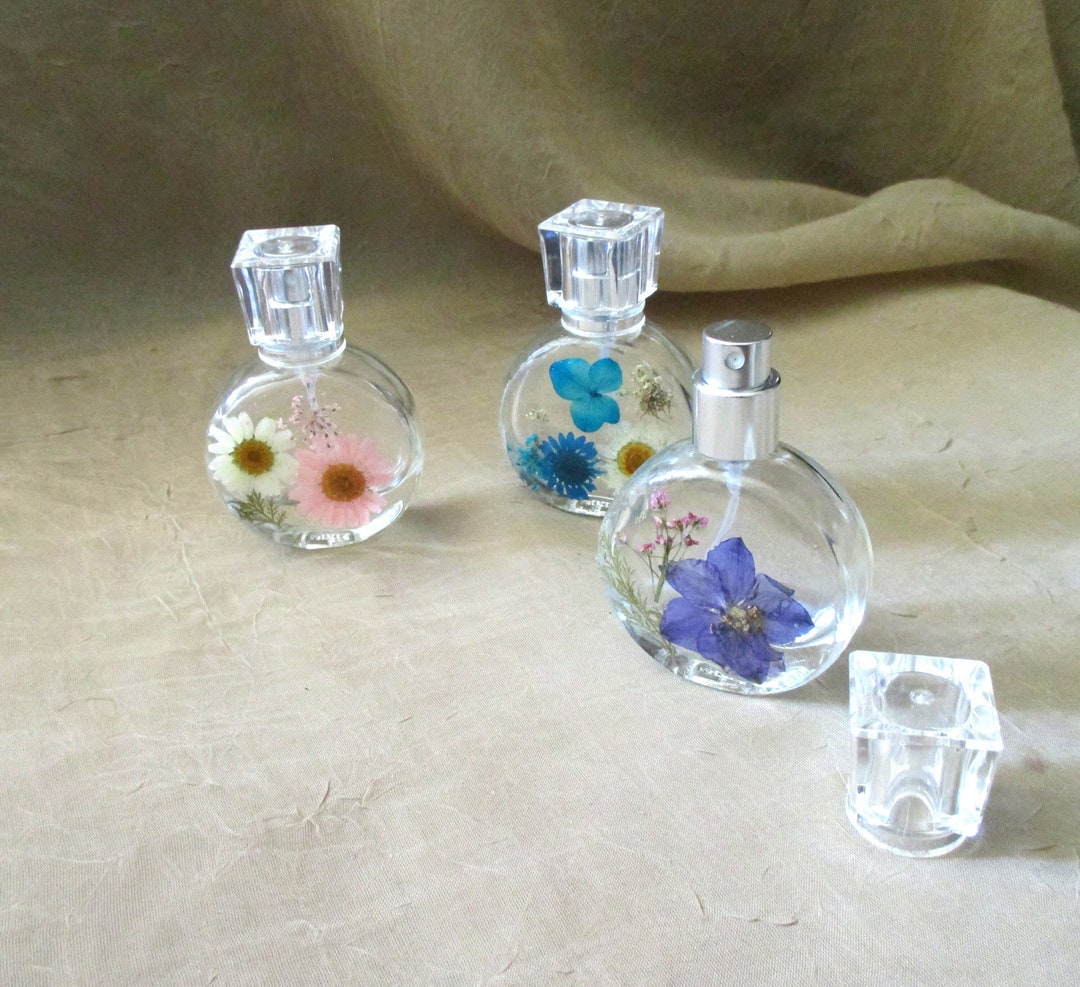 Floral Perfume Bottles, 1 Ounce Small Spray Mister, Round Bottles ...