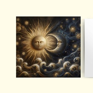 Set of 3 Designs, Sun and Moon Greeting Cards, Bulk Pack of Cards - Etsy
