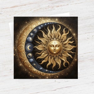 Sun and Moon Greeting Cards - Etsy