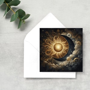 Sun and Moon - Greeting Cards - Etsy
