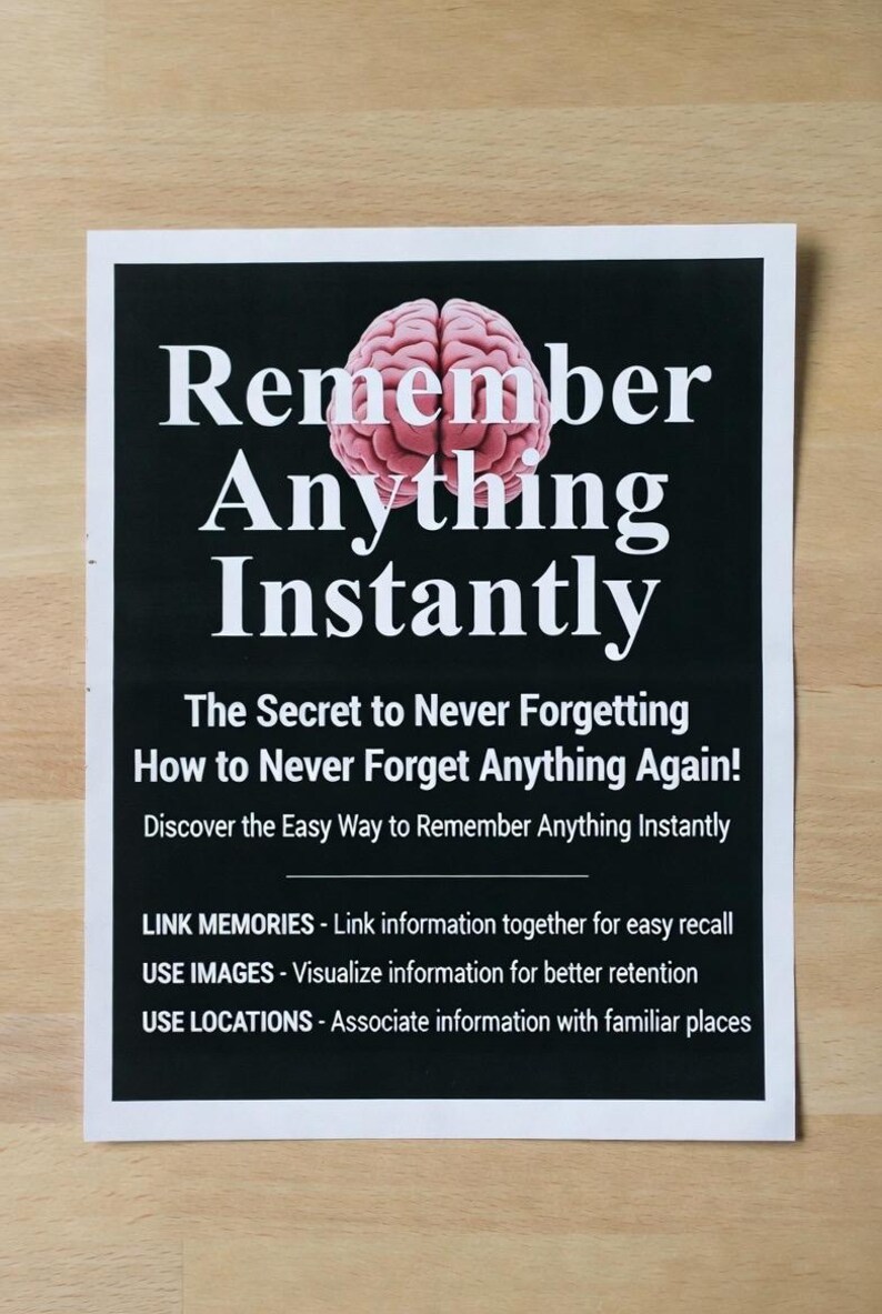 Remember Anything Instantly Cheat Sheet | Image Recall System | Memory ...