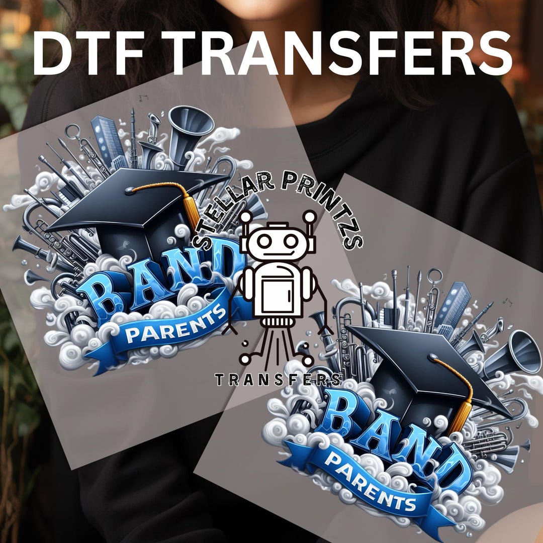 Ready to Press 11” Senior Band Dtf, Blue Band Transfer, Band Parents ...