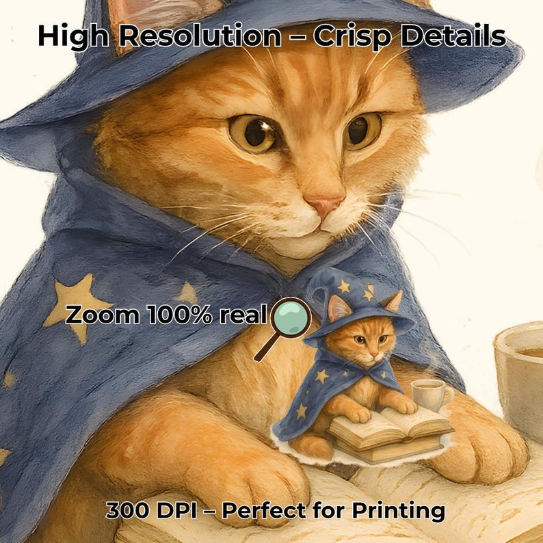Watercolor Reading Cats Clipart Bundle – 12 Realistic Cat Illustrations ...
