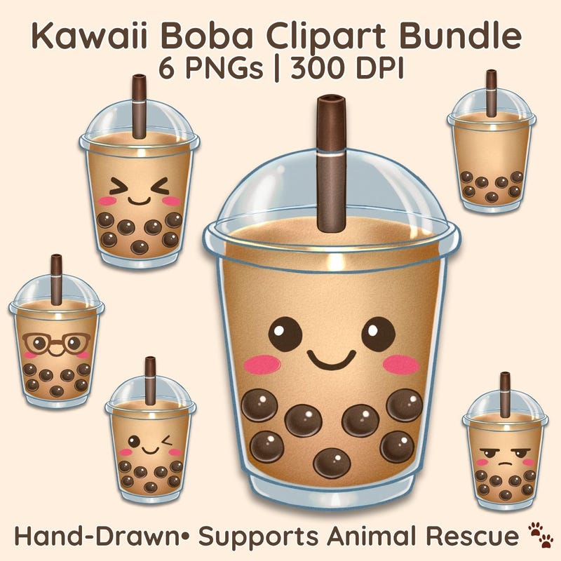 Kawaii Bubble Tea Cup - Etsy