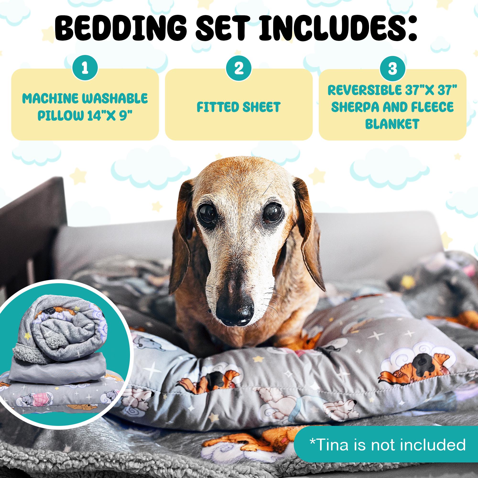 Bedside Raised Dog Bed, Human-style Freestanding Pet Cosleeper for Dogs ...