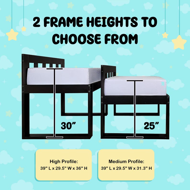 Bedside Raised Dog Bed, Human-style Freestanding Pet Cosleeper for Dogs ...