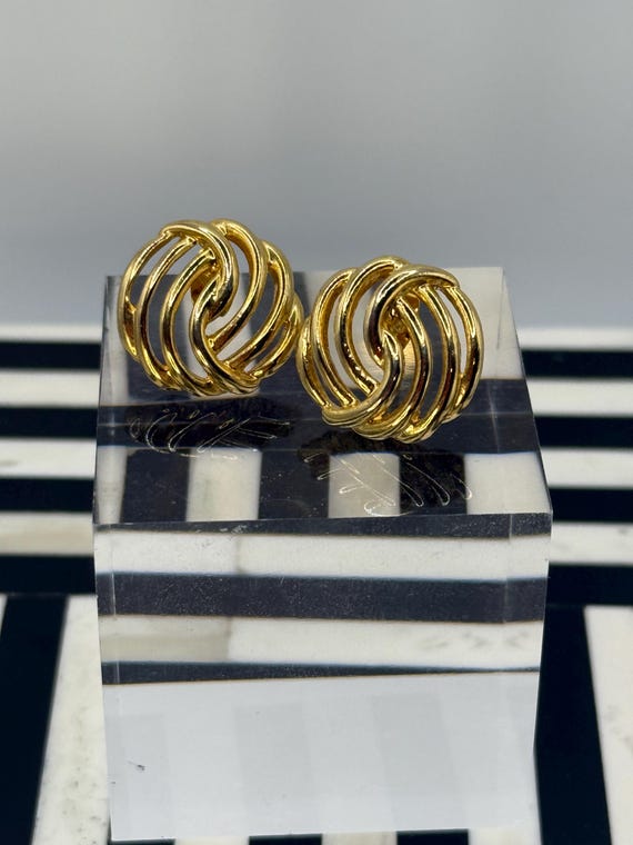 Vintage 1990s Monet Circular Swirl Infinity Knot Patt… - Gem