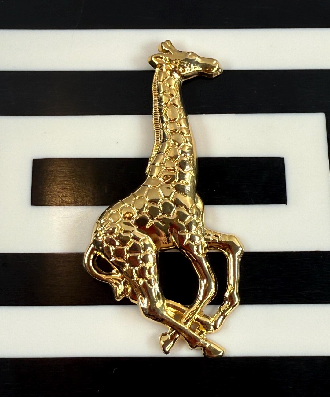 1980s Shiny Gold Giraffe Brooch/pin/bag Charm/art - Etsy