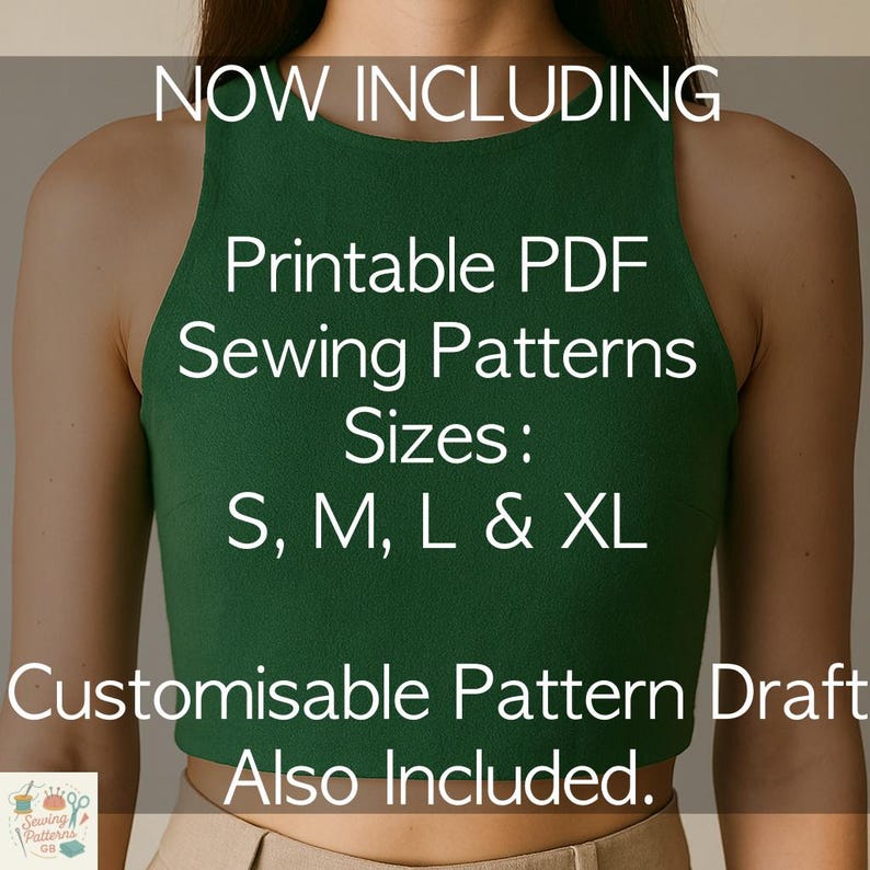 Reversible Open-back Tie Crop Top Sewing Pattern | Beginner-friendly ...