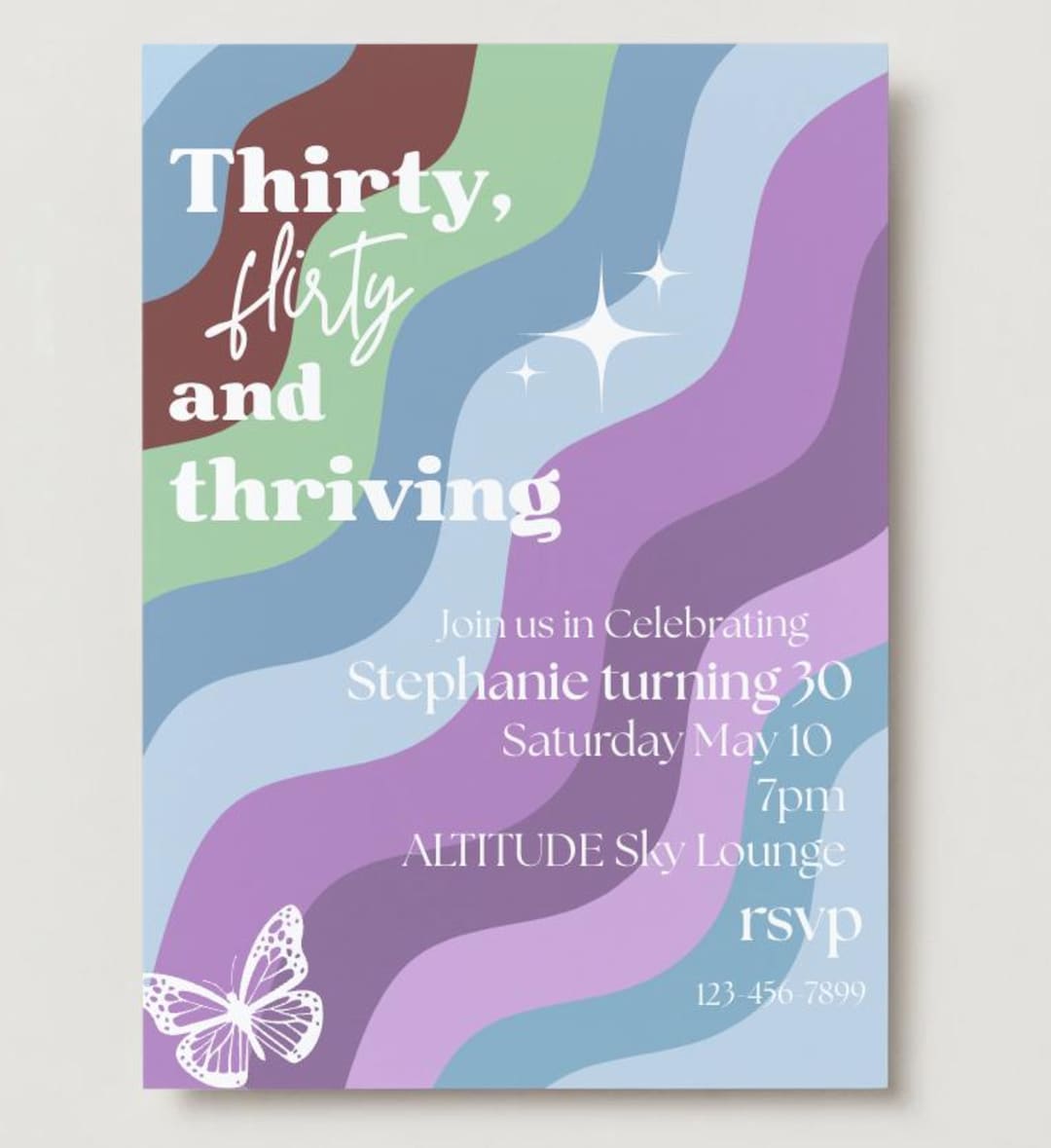 Thirty Flirty and Thriving 30th Birthday Invitation | 13 Going on 30 ...