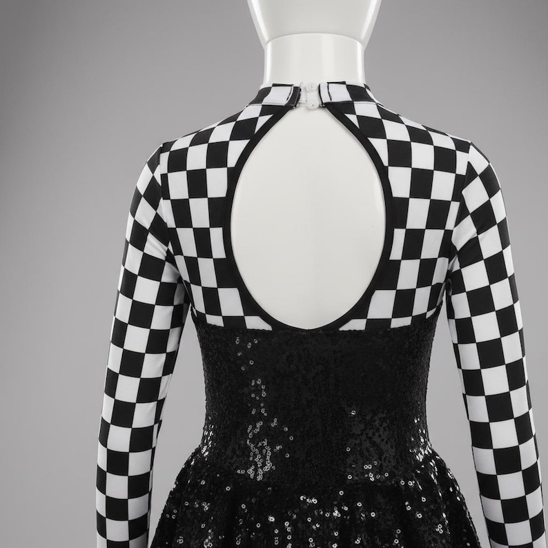 Girls Sequin Race Car Costume, Checkerboard Jumpsuit, Dance Recital ...