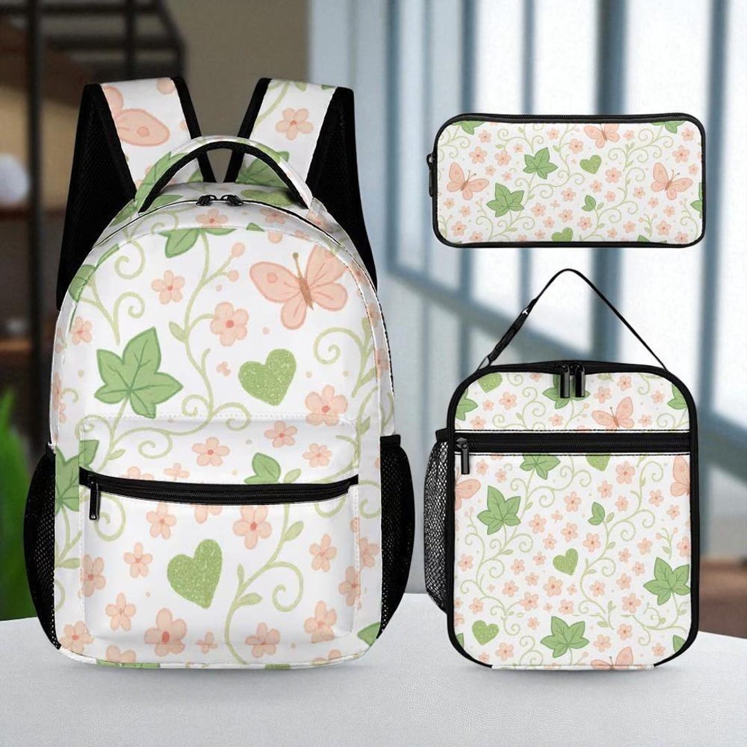 Girls Kids Backpack Set 3 Piece | School Bag Lunch Box Pencil Case ...