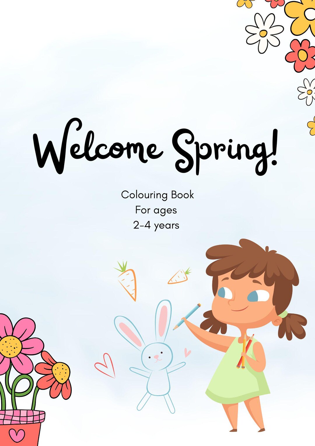 Spring PRINT ONLY Colouring Pages for Age Two Plus - Etsy