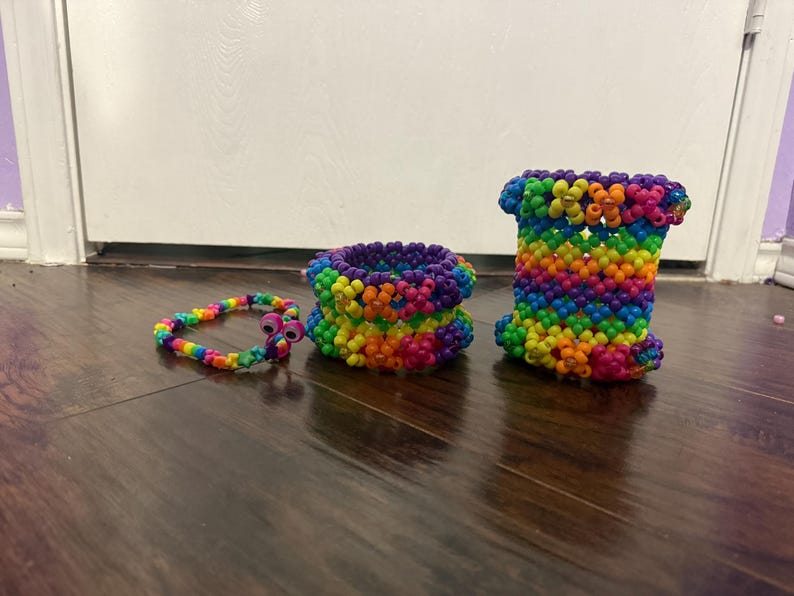 Rainbow Kandi Cuff - Etsy