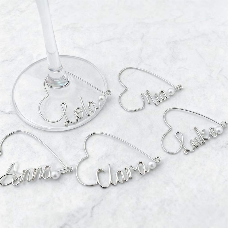 Personalized Wine Charm, Wine Glass Charm, Wedding Gift, Party Favors ...