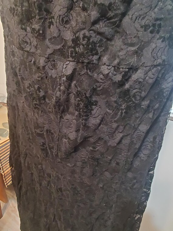 Vintage Black Lace Goth Funeral Maxi Long Peasant Ski… - Gem