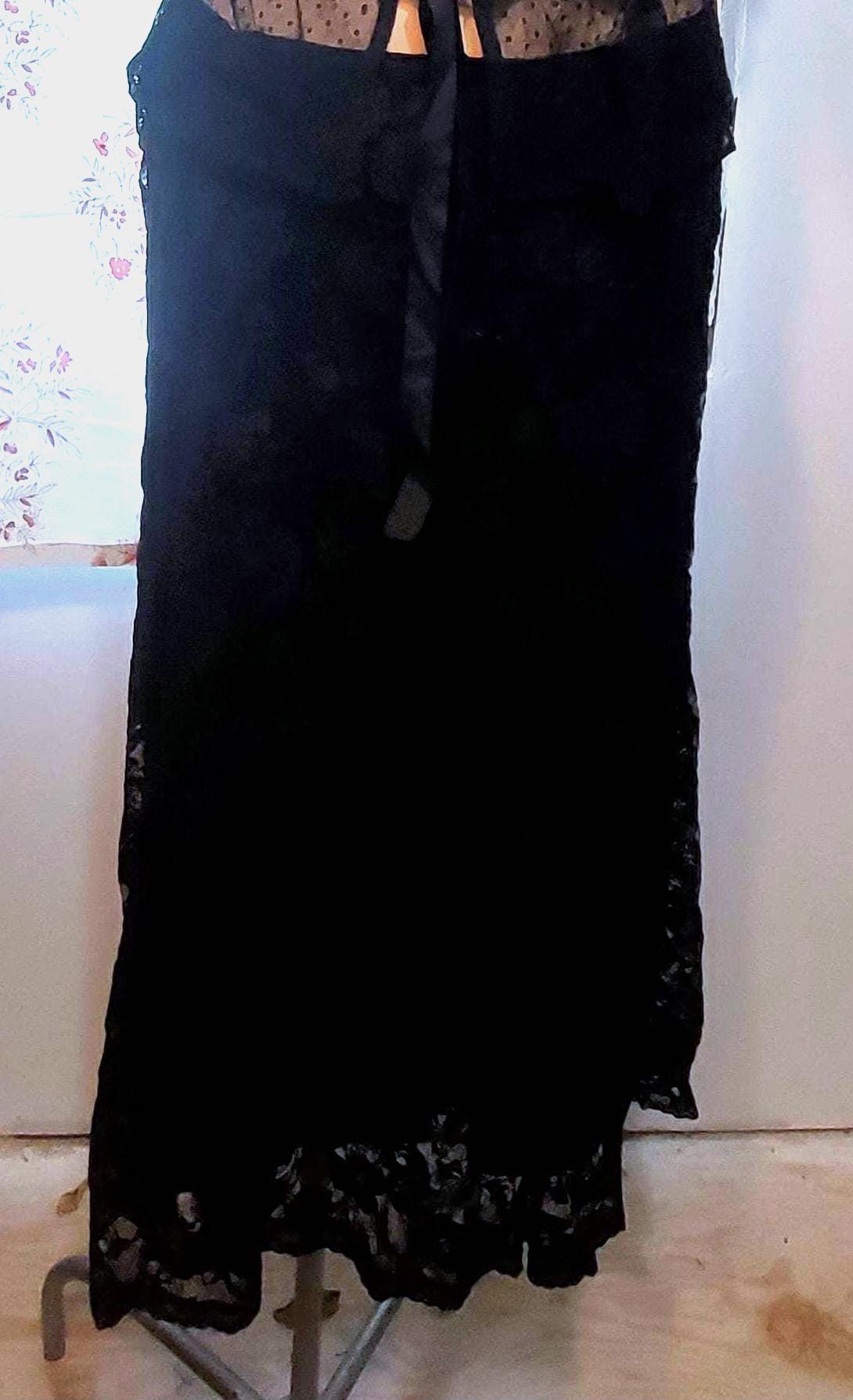 Vintage Black Lace Goth Funeral Maxi Long Peasant Skirt - Etsy