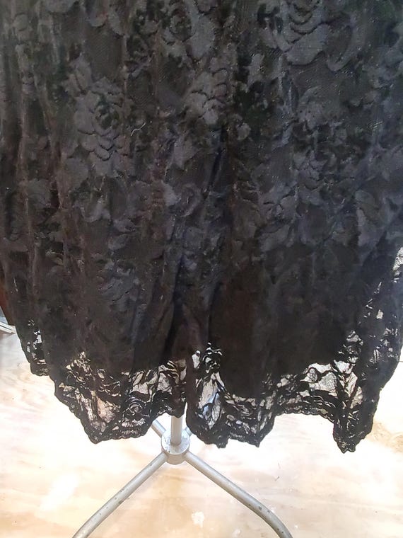 Vintage Black Lace Goth Funeral Maxi Long Peasant Ski… - Gem
