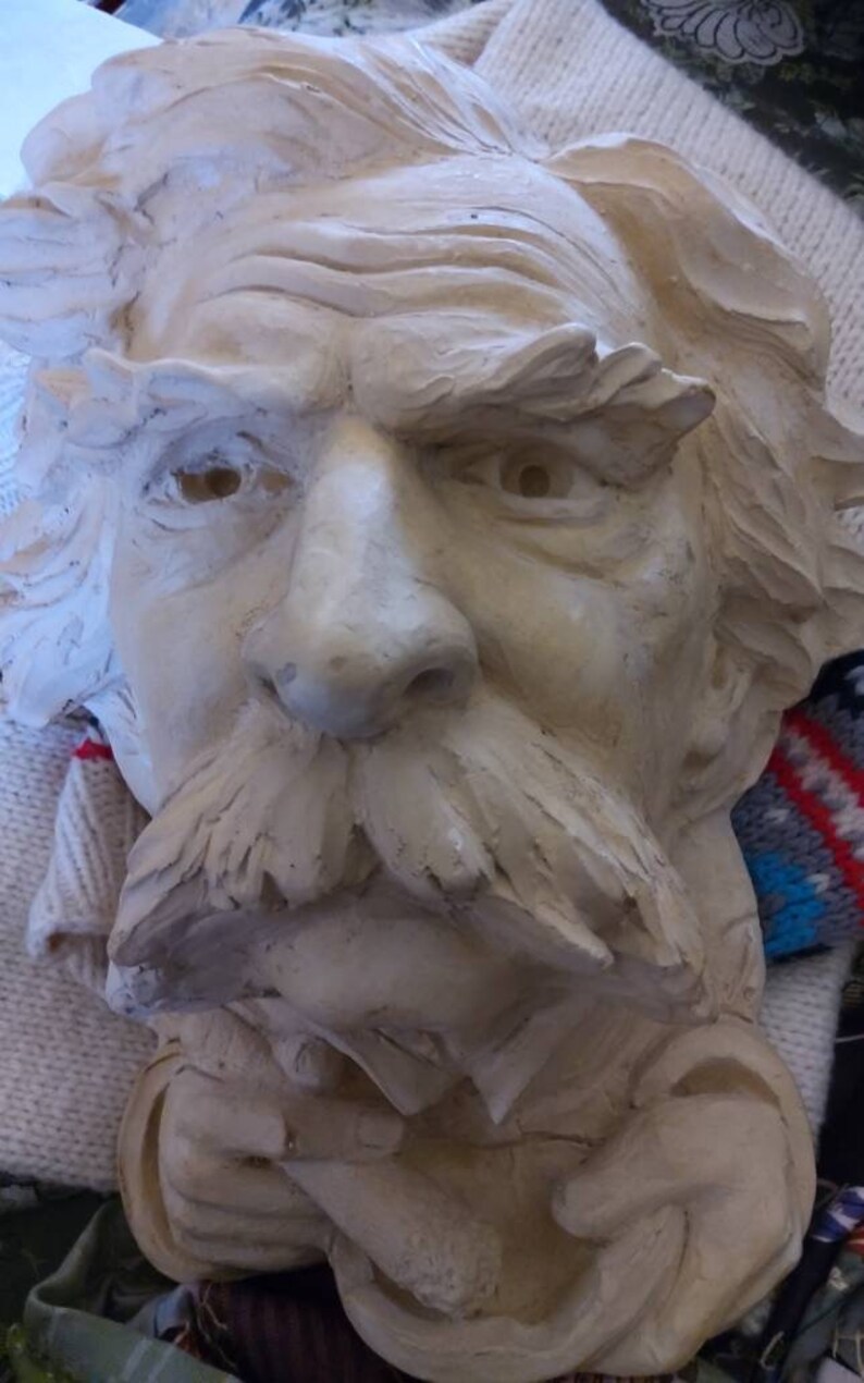 Plaster Wall Bust Sculpture of Mark Twain Aka Samuel Clemens - Etsy