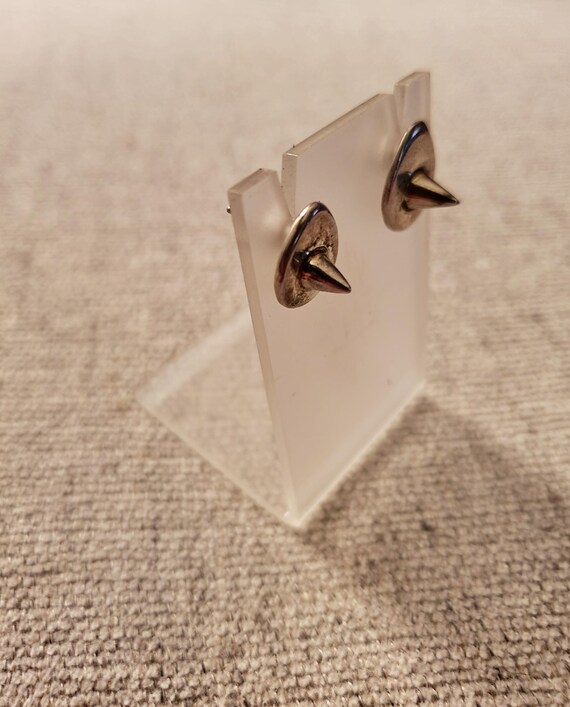 Spikey Punky Tribal 1980s 925 Sterling Silver Stud Ea… - Gem