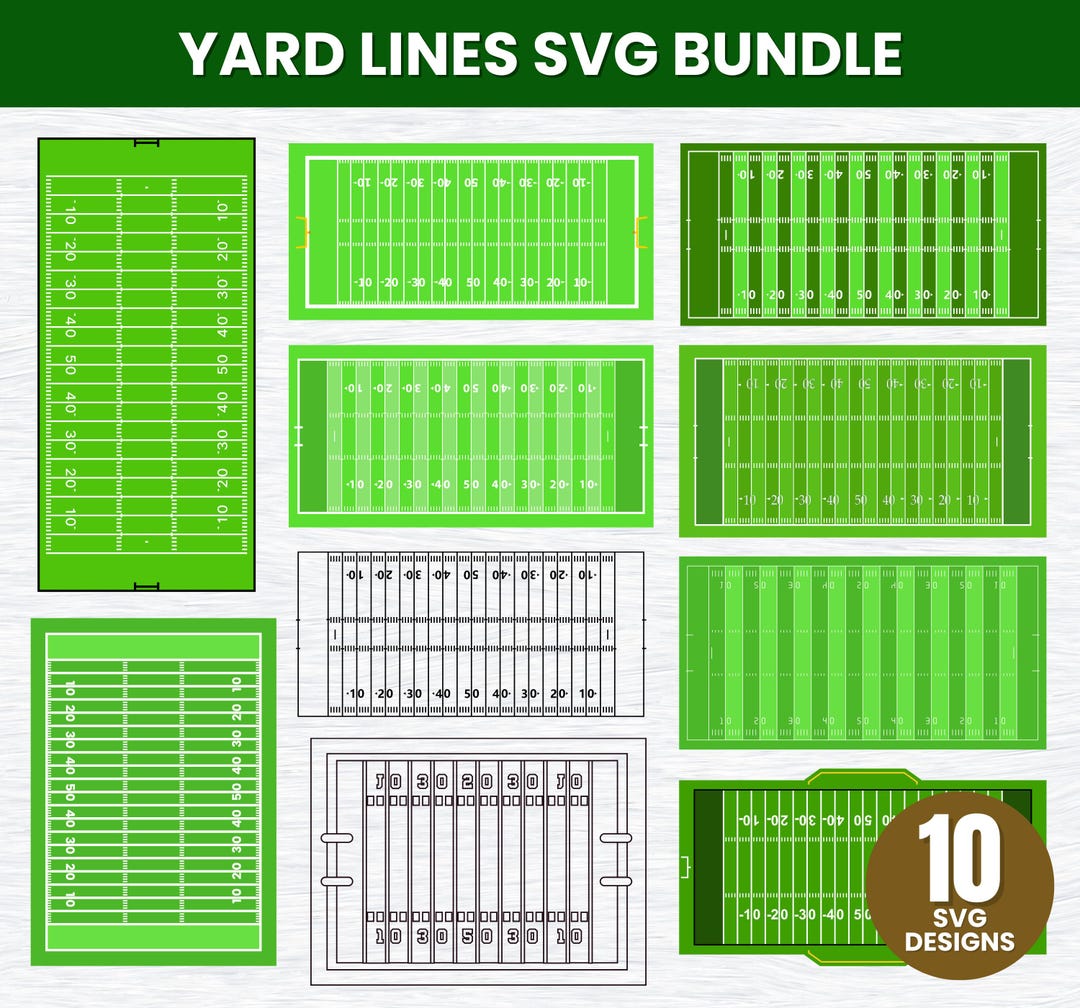 Football Field SVG Bundle | Soccer Yard Line Cut Files (png, Jpg, Pdf ...