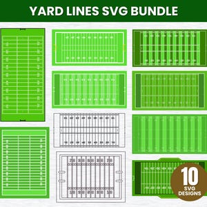 Yard Lines Svg | Football Field Cut File Bundle | Sports Craft Designs ...