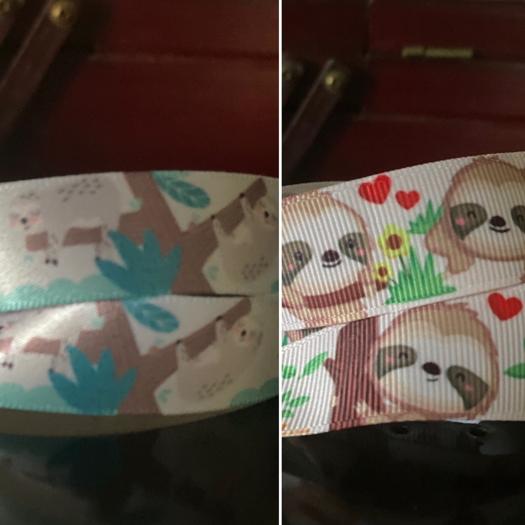 Sloth Silk and Grosgrain Ribbon - Etsy