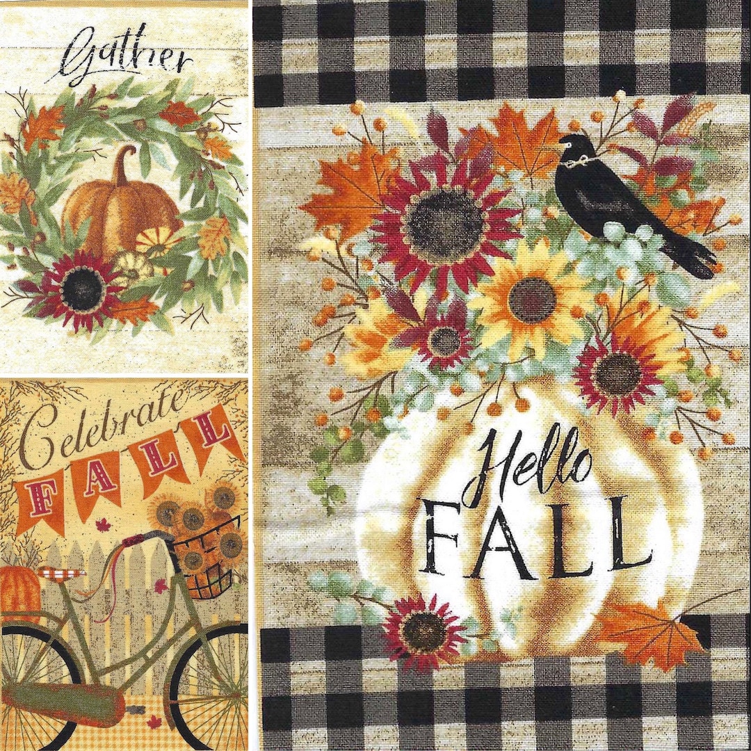 Hello Fall Fabric Sew on Appliqué - Etsy