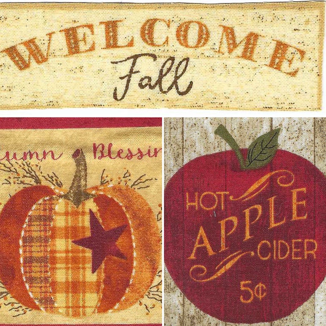 Welcome Fall Fabric Sew on Appliqué - Etsy