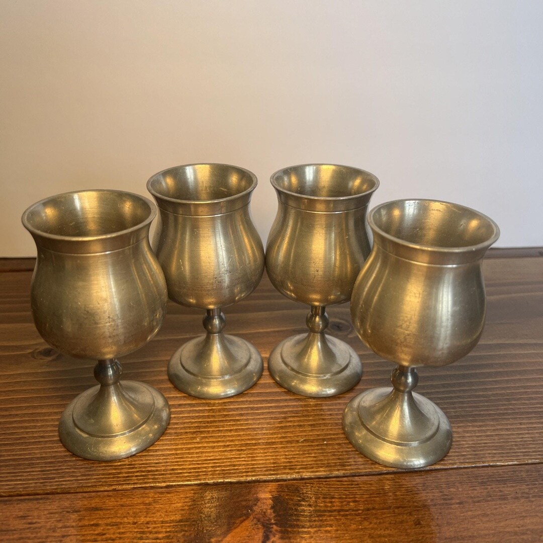 Vintage/antique PH Pewter Goblets Set of 4 Made in England 4” Tall - Etsy