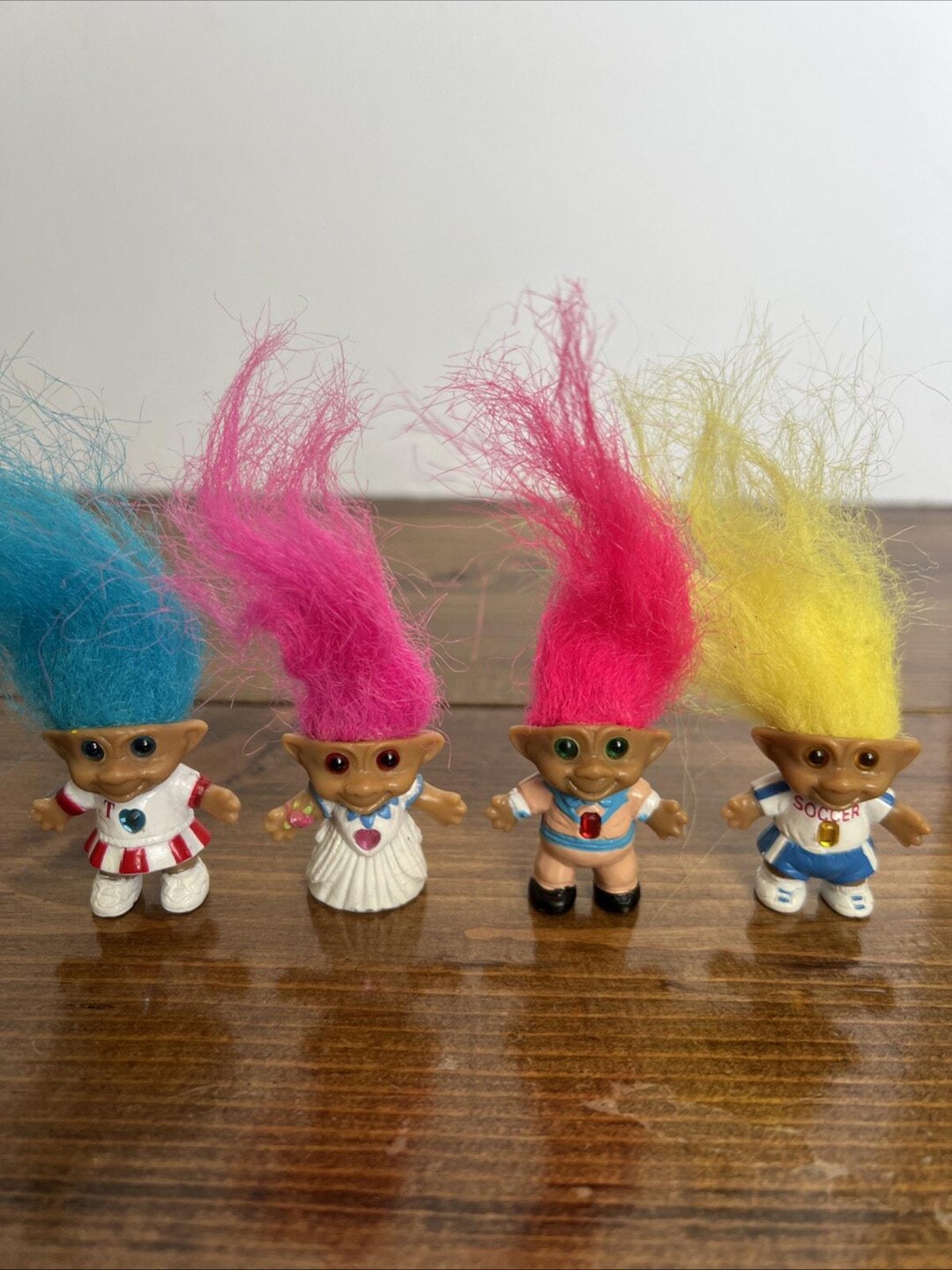4 Rare Vintage Trolls Dolls Belly Jewelry Gems “T” “soccer” 1992 ACE ...