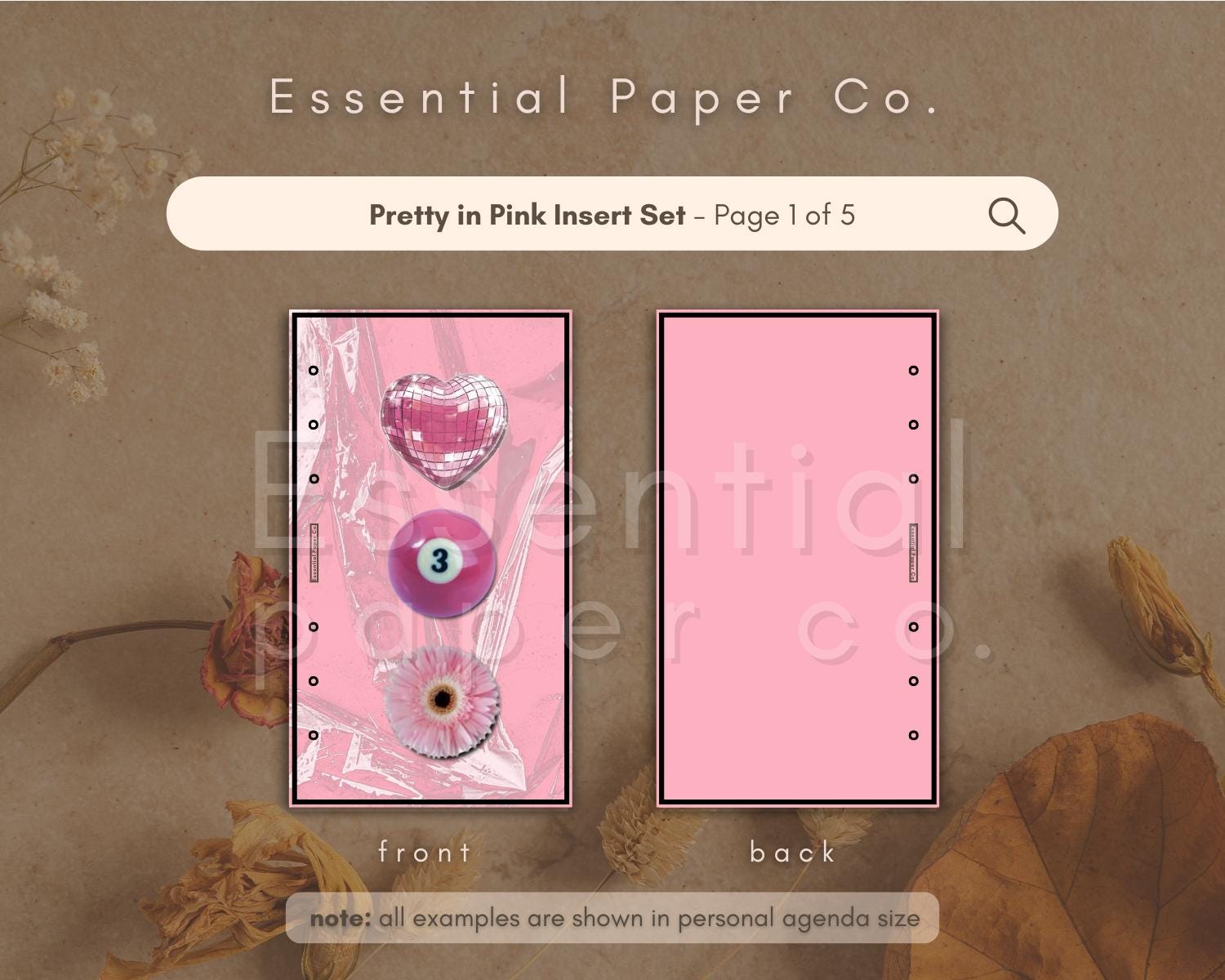 Pretty in Pink - PRINTABLE Personal Size Agenda Insert - Etsy