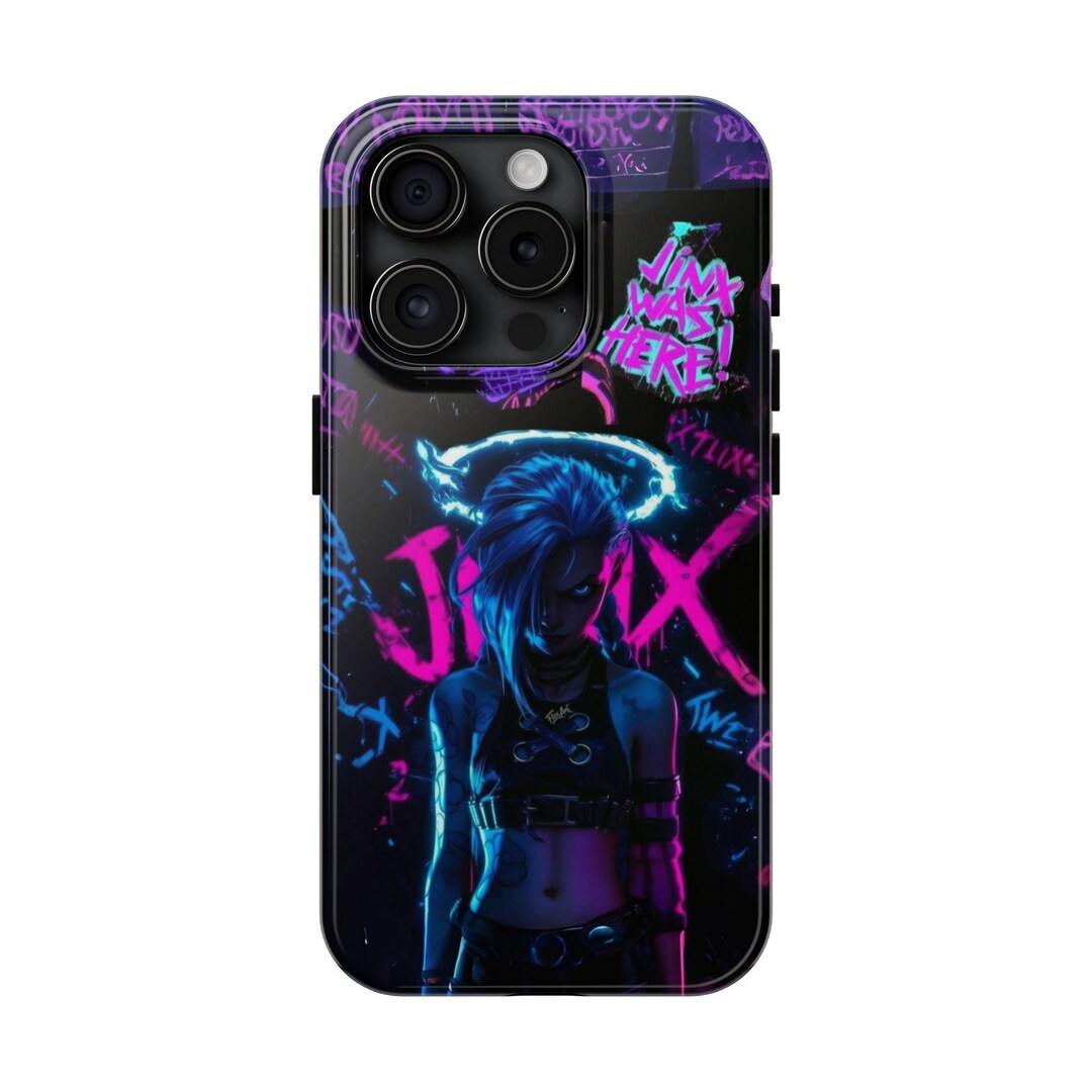 Jinx Phone Case - Arcane Lol Case - Neon Gamer Cover - League of ...