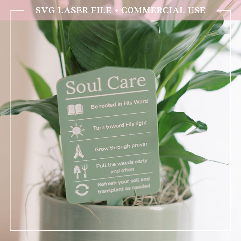 Plant Pick SVG | Christian Faith Garden Stake | Laser Cut Engraving ...