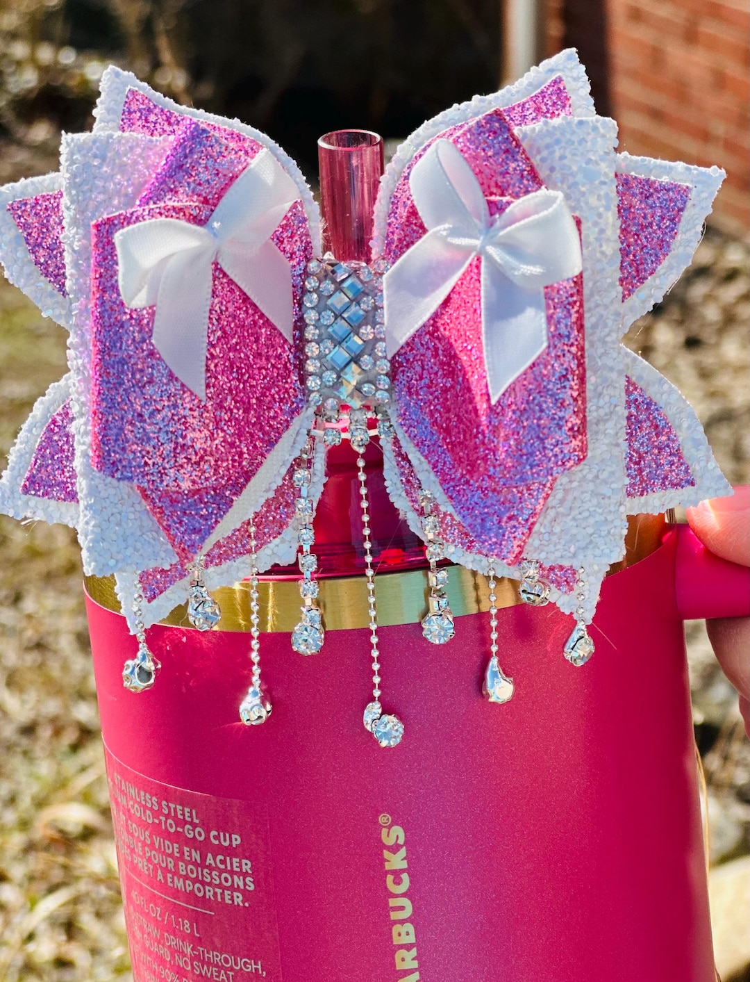 Pink With White Mini Bows Stanley Bow - Etsy