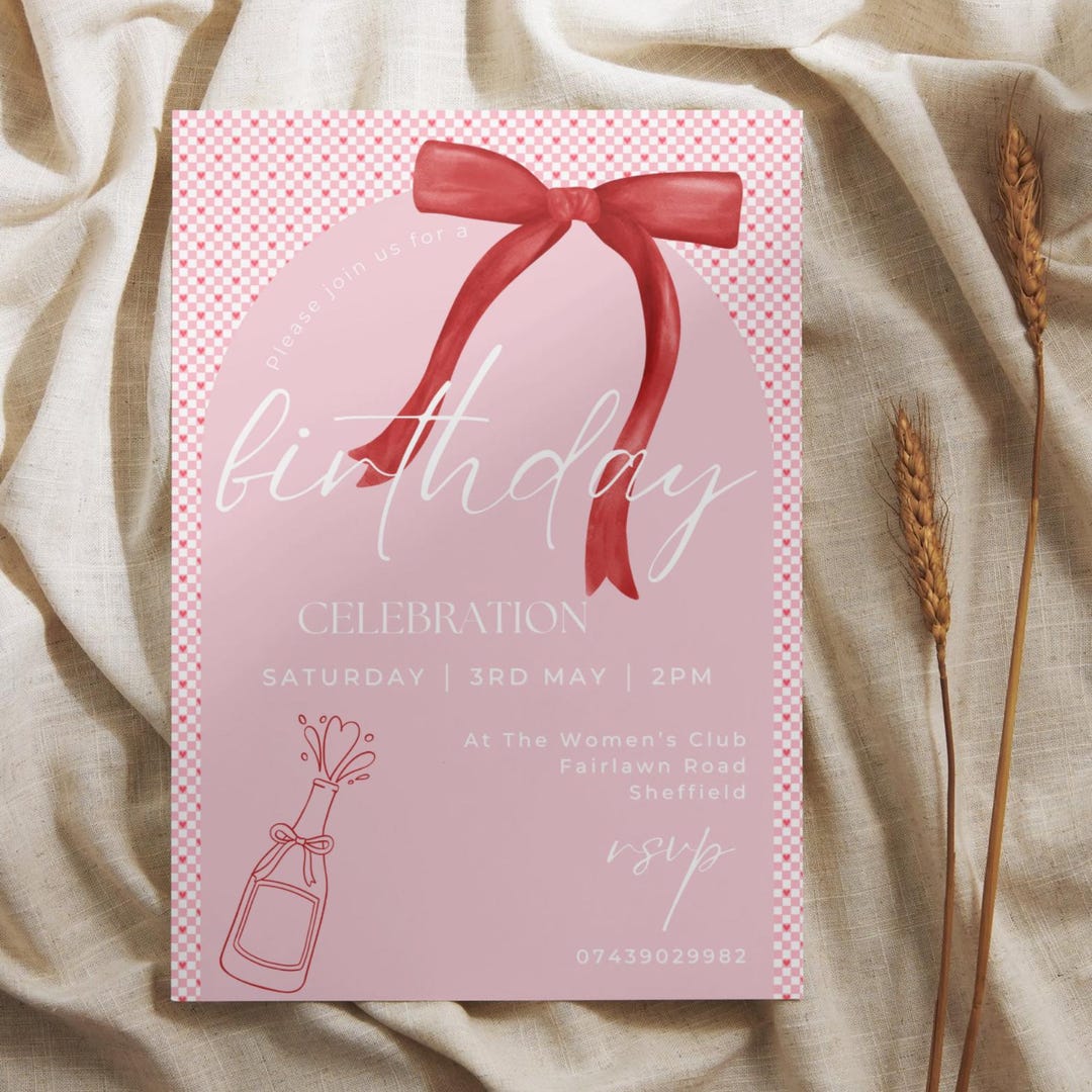 Beautiful Birthday Girls Night – Birthday Party Digital Invitation ...