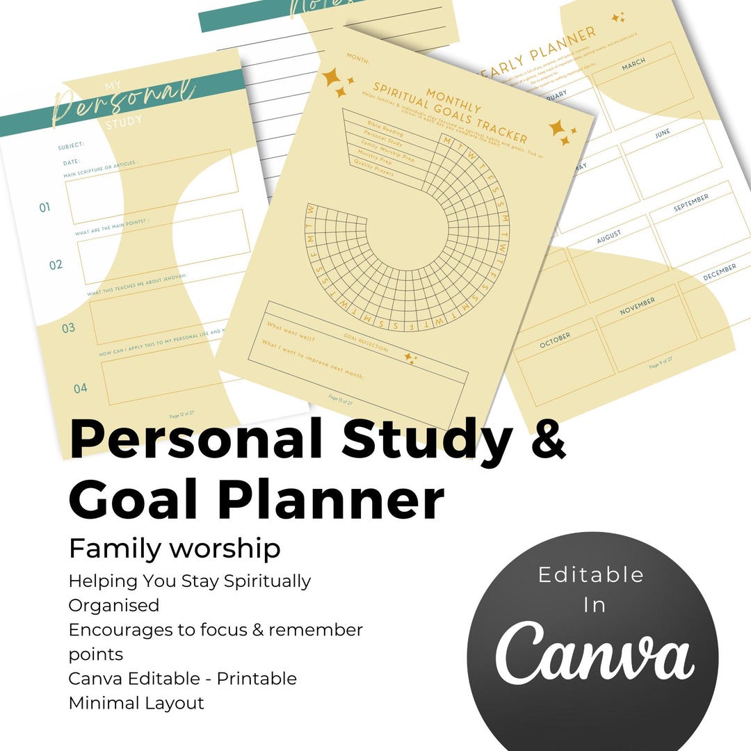 JW Personal Study Guide Worksheets and Planner. Keep Study Organised ...