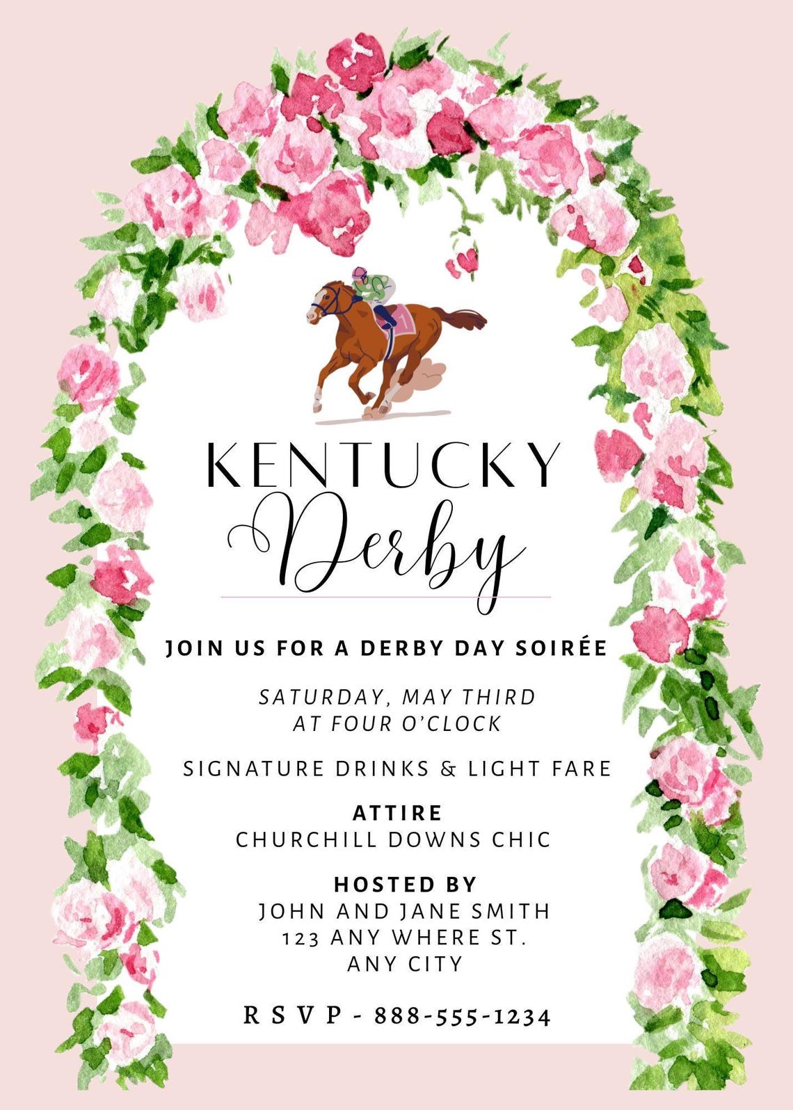 Editable Kentucky Derby Party Invitation Bundle | Canva Template ...