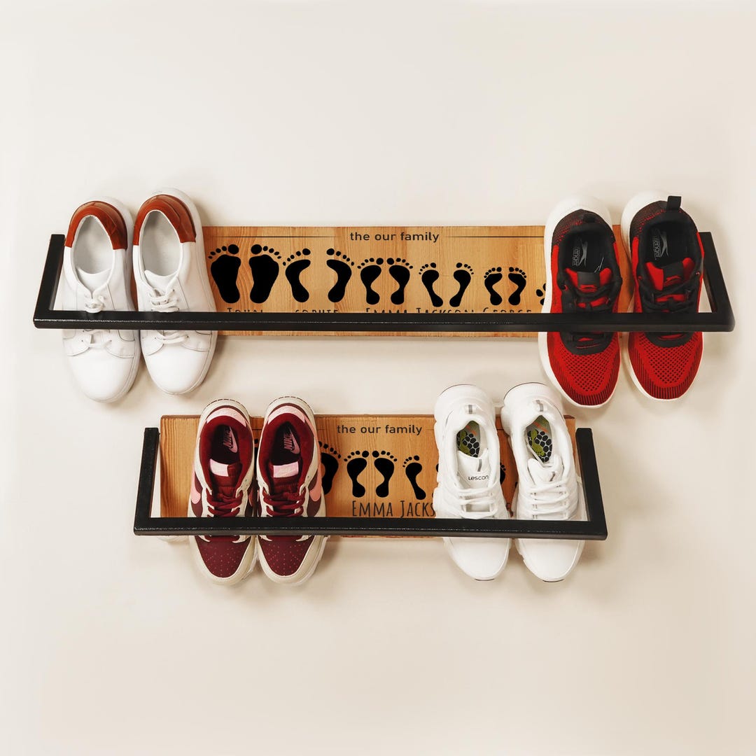 Custom Home State Map Wooden Shoe Storage, Entryway Shoe Organizer ...