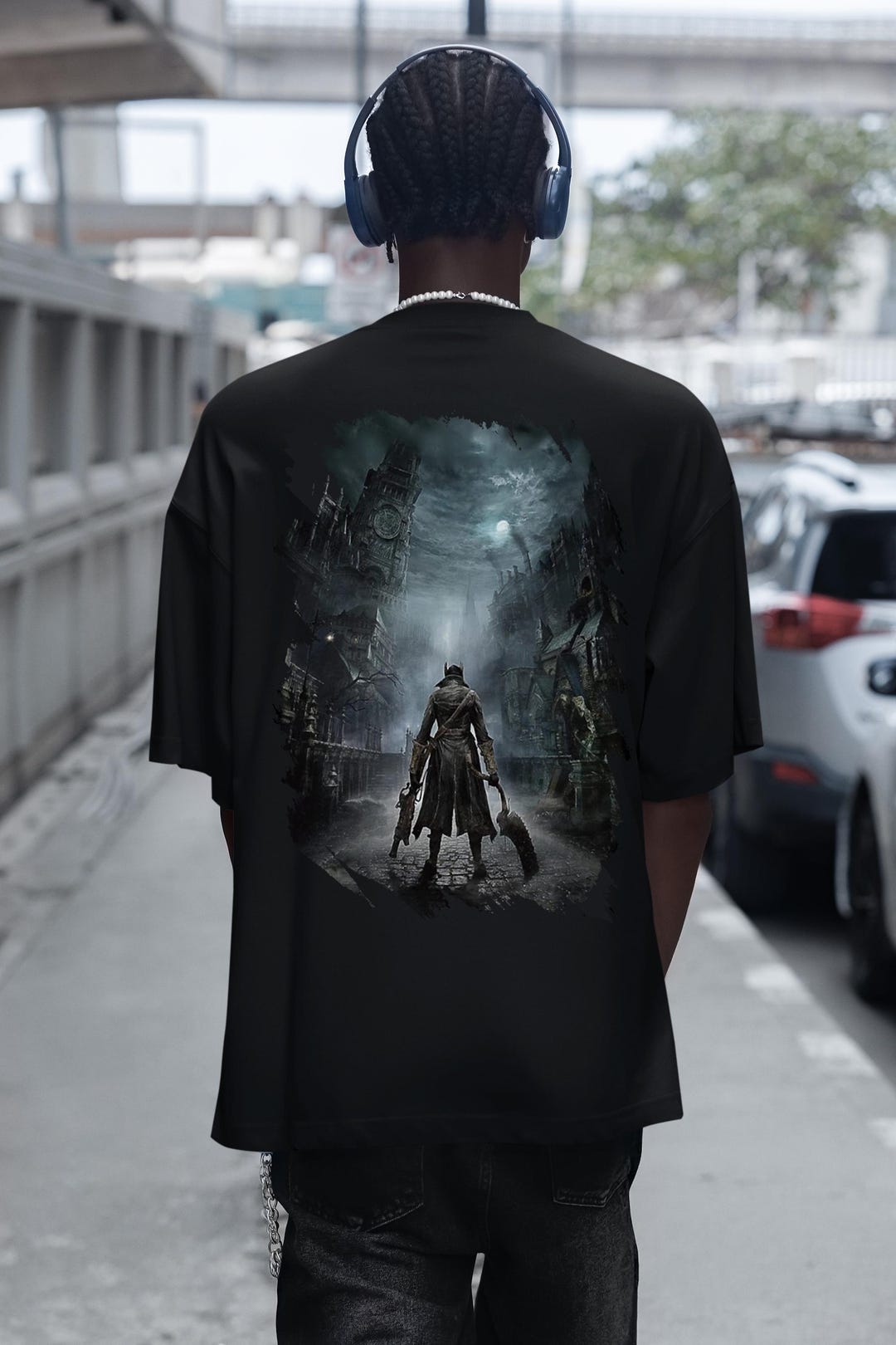 Bloodborne Gaming T-shirt, Yharnam the Hunter Shirt, Amygdala Video ...