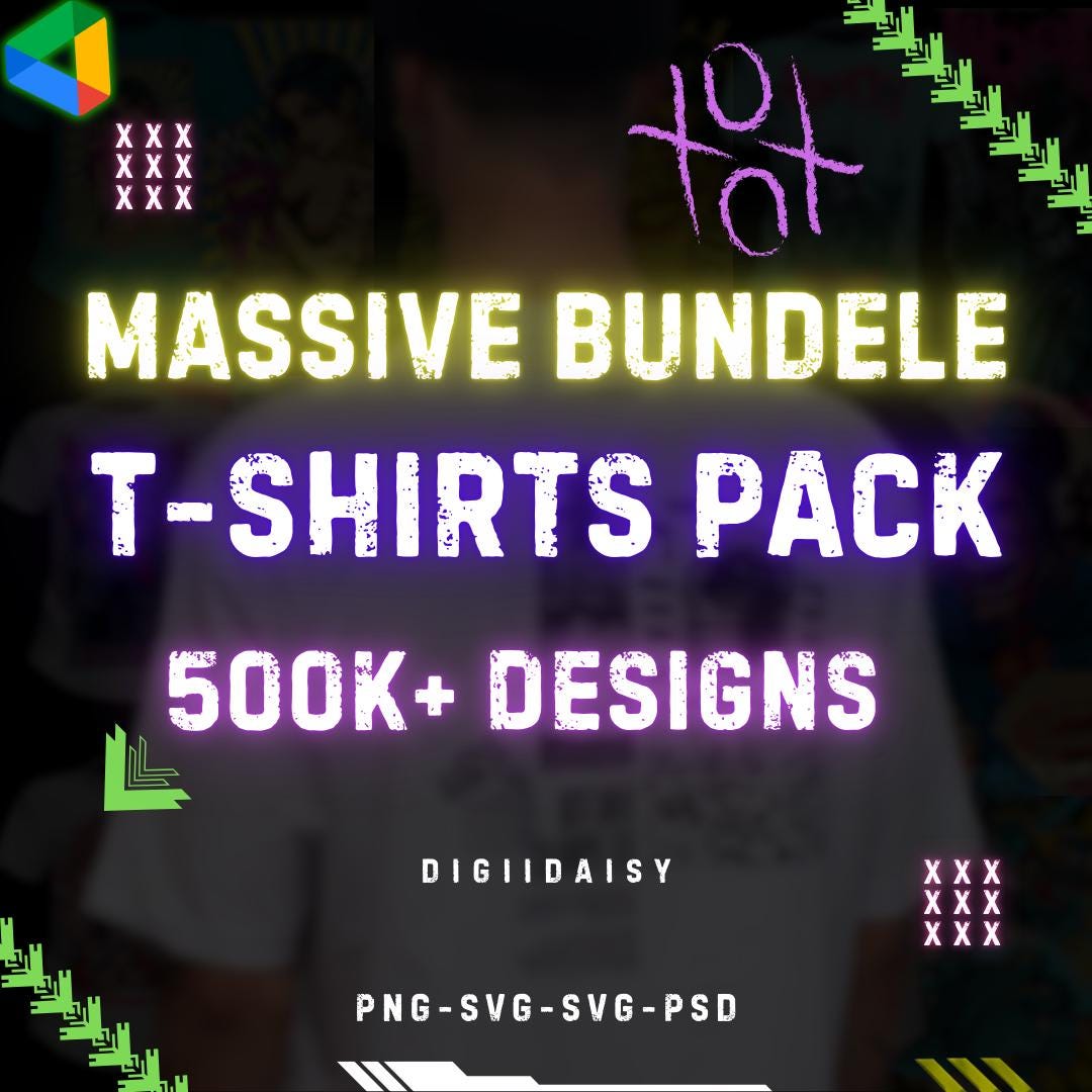 Massive T-shirt Design Bundle | 500K+ PNG, SVG, PSD Files | Graphic Tee ...